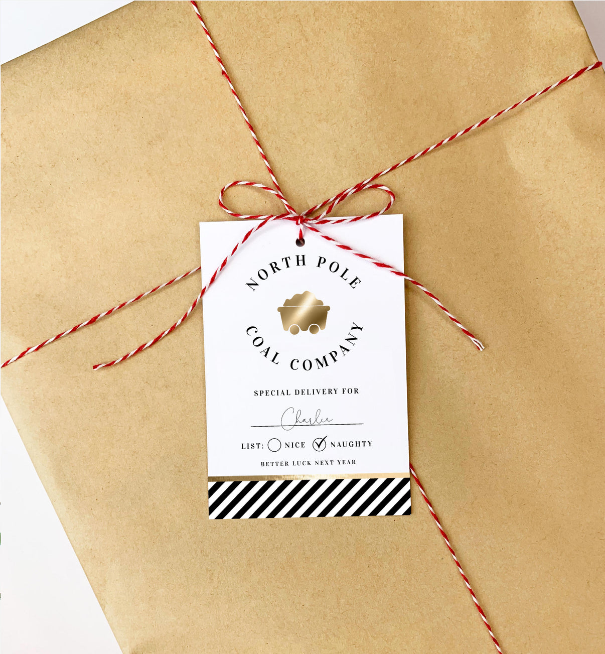 North Pole Coal Company | Printable Christmas Gift Tag Template – Black ...