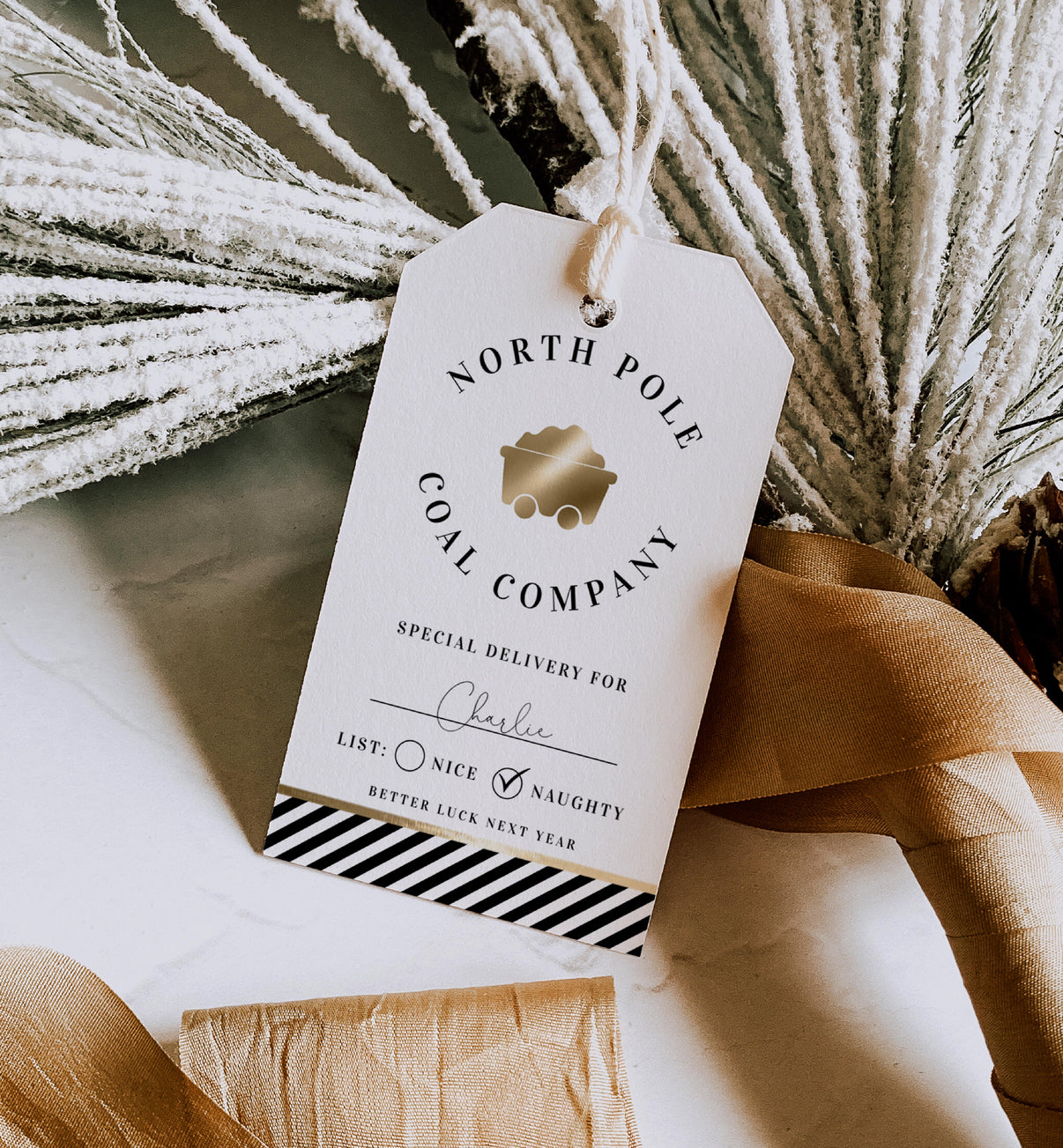 North Pole Coal Company | Printable Christmas Gift Tag Template – Black ...