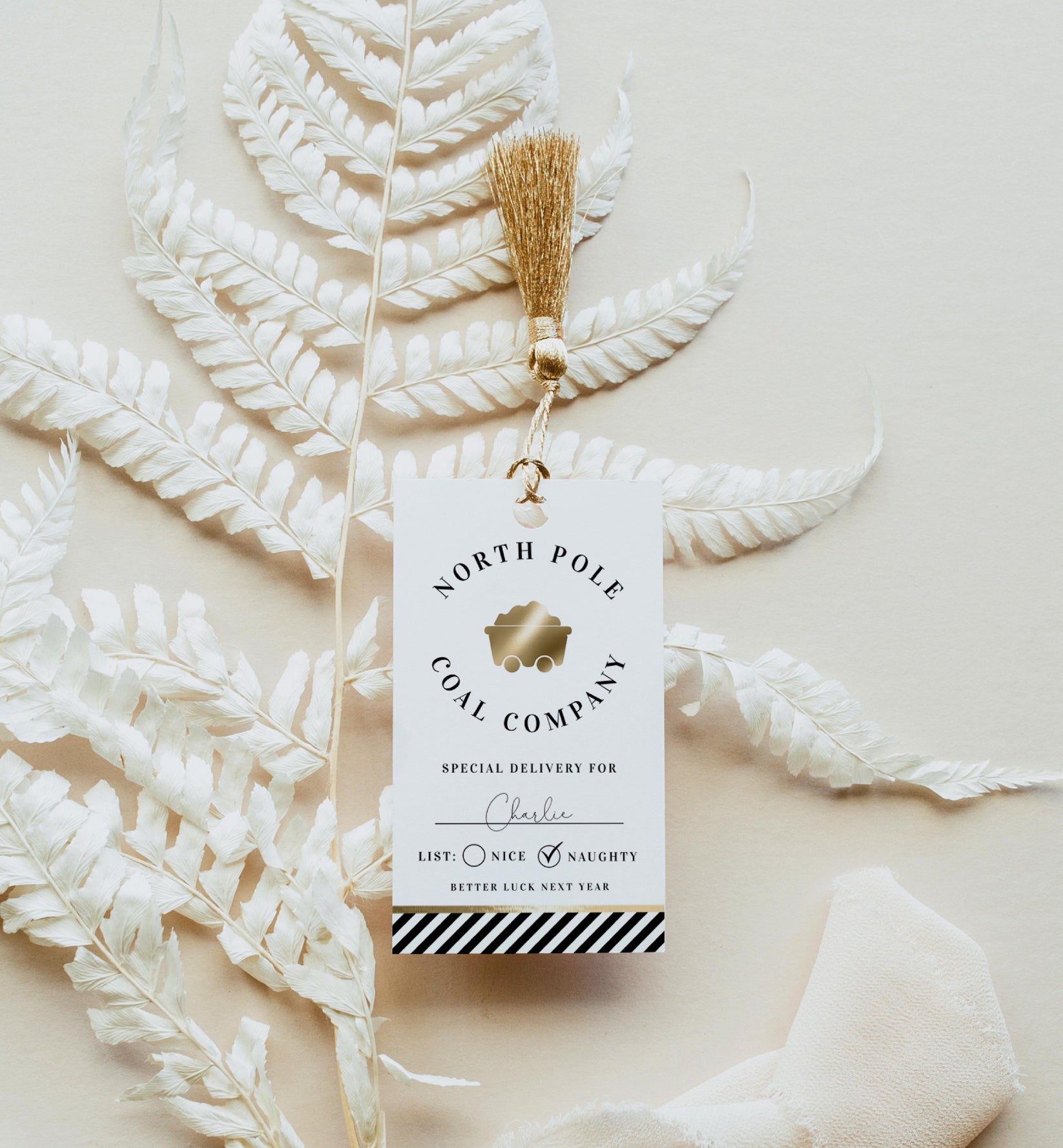 North Pole Coal Company | Printable Christmas Gift Tag Template – Black ...