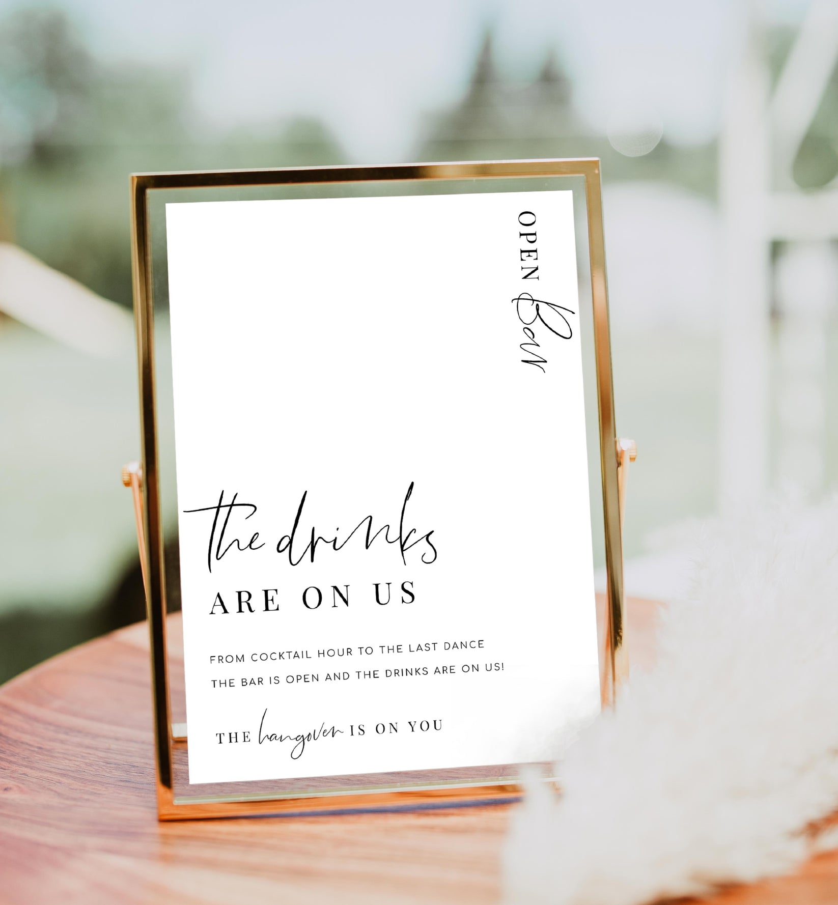 Estelle White | Printable Open Bar Sign Template – Black Bow Studio