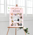 Watercolour Pink | Printable My First Year Photo Timeline Sign Templat ...
