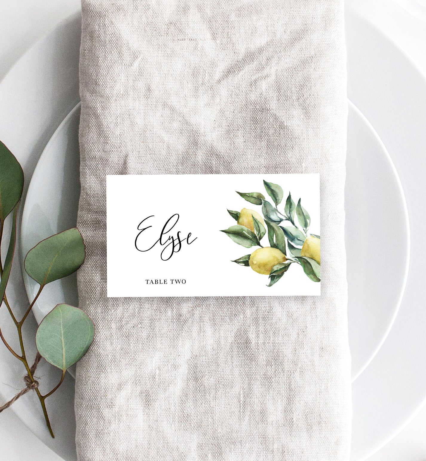 Tuscan Lemons | Printable Place Cards – Black Bow Studio