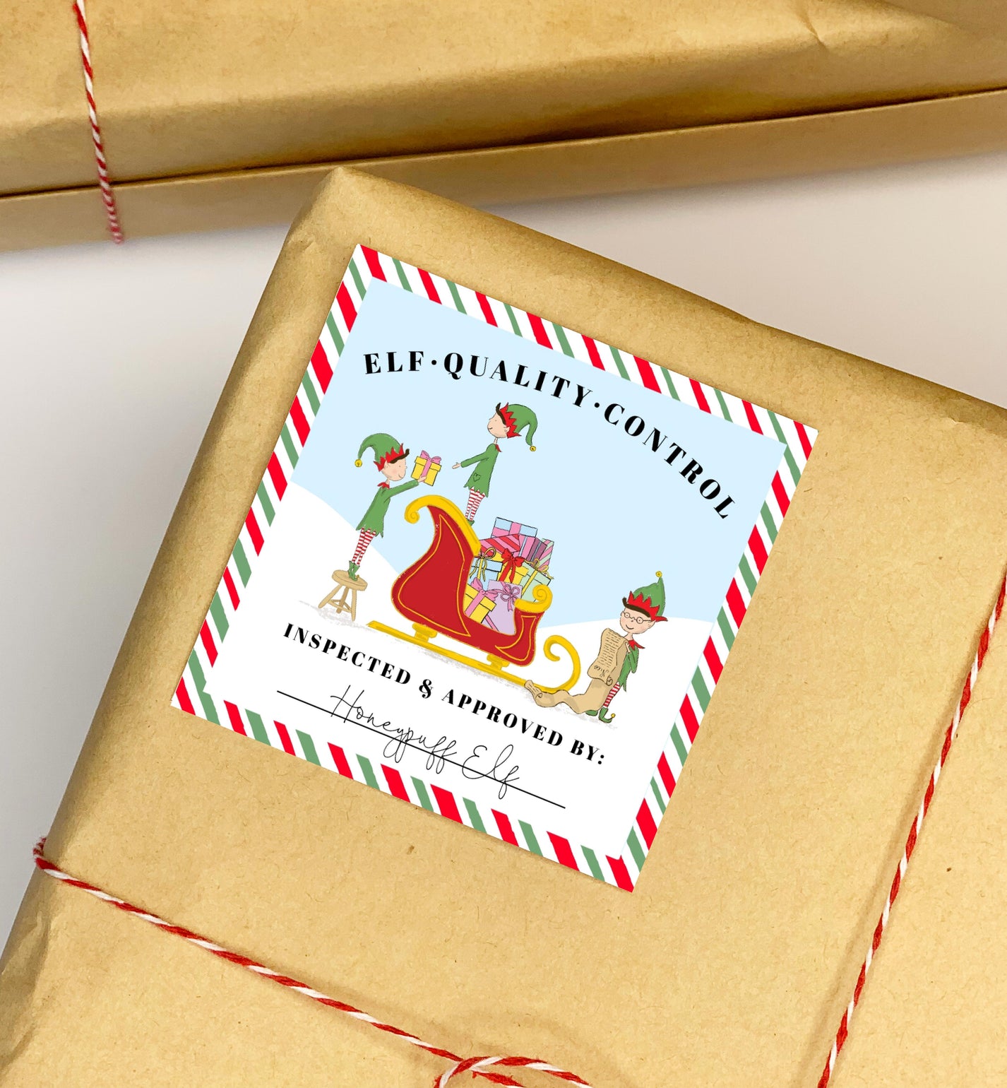 Santa's Workshop Multi | Printable Christmas Elf Approved Tags – Black ...