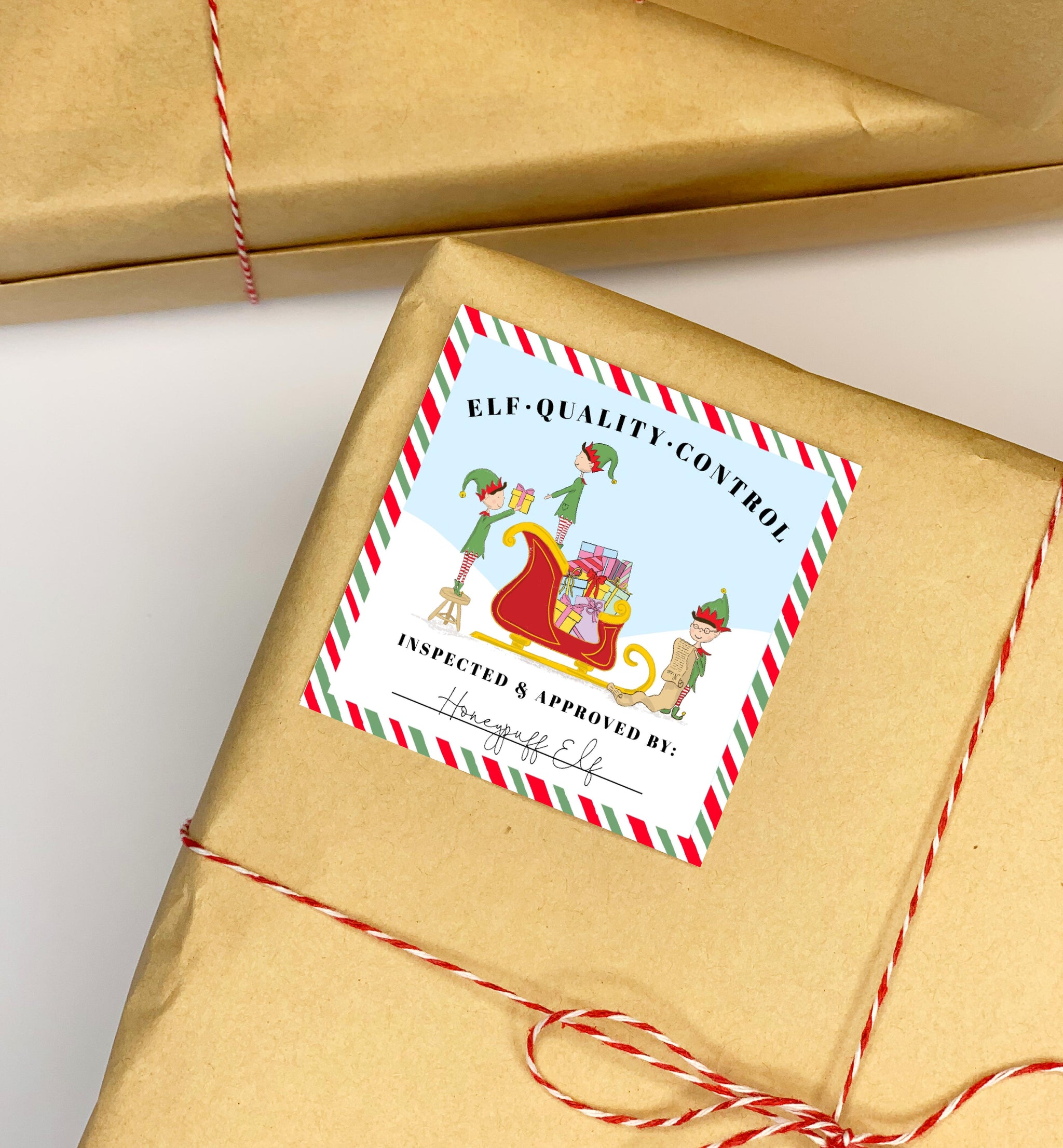 Santa's Workshop Multi | Printable Christmas Elf Approved Tags – Black ...