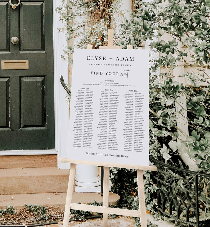 Estelle White | Printable Seating Chart - 3 Banquet Tables Template ...