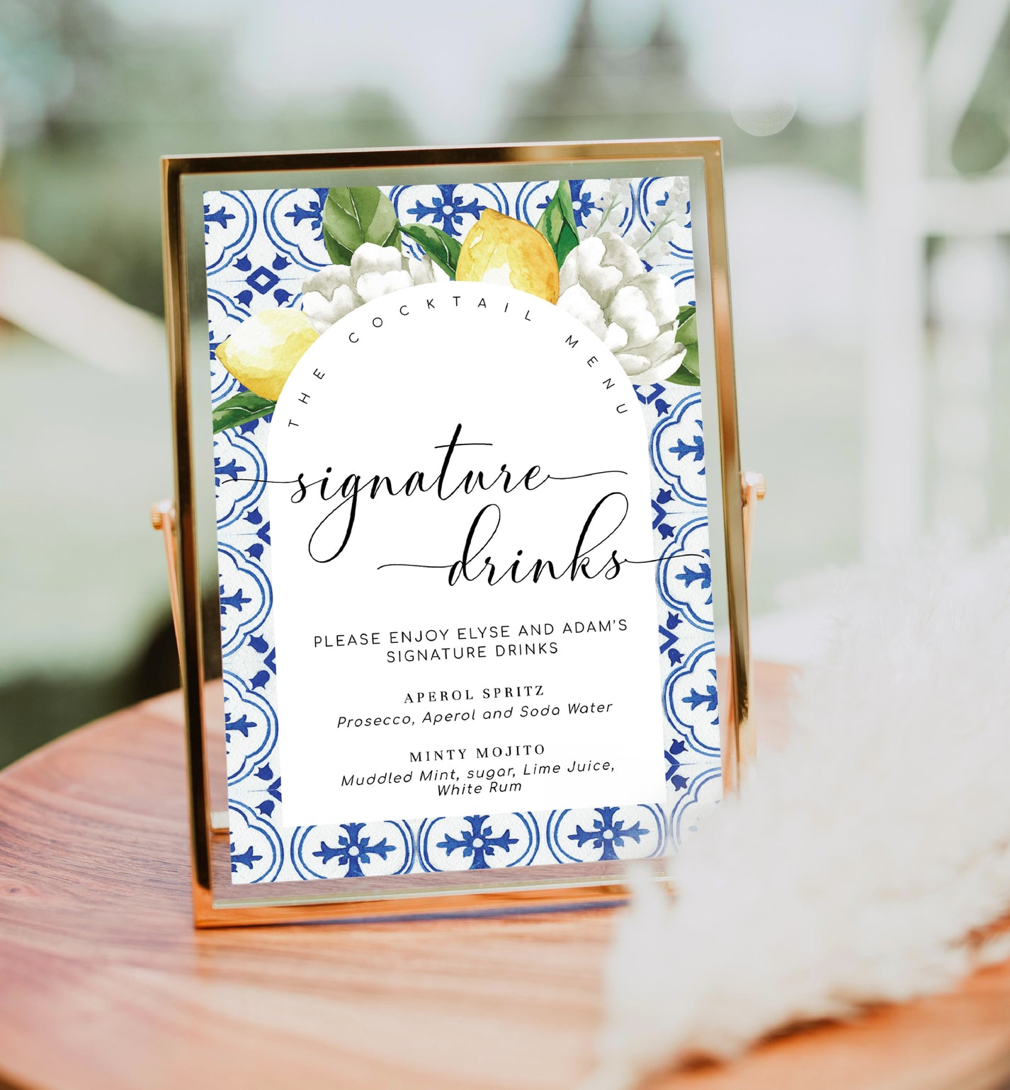 The Med Lemons | Printable Signature Drinks Sign Template – Black Bow ...