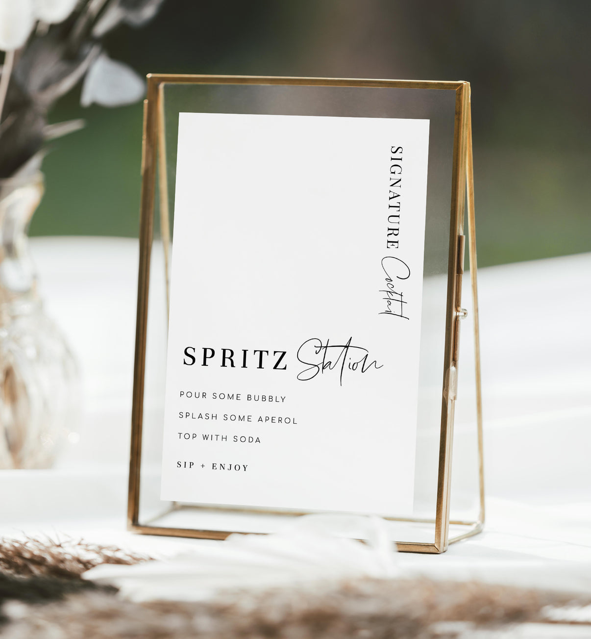 Estelle White | Printable Spritz Station Sign Template – Black Bow Studio