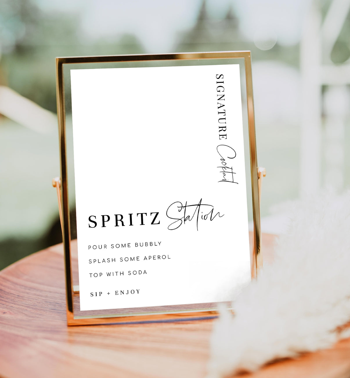 Estelle White | Printable Spritz Station Sign Template – Black Bow Studio
