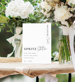 Estelle White | Printable Spritz Station Sign Template – Black Bow Studio