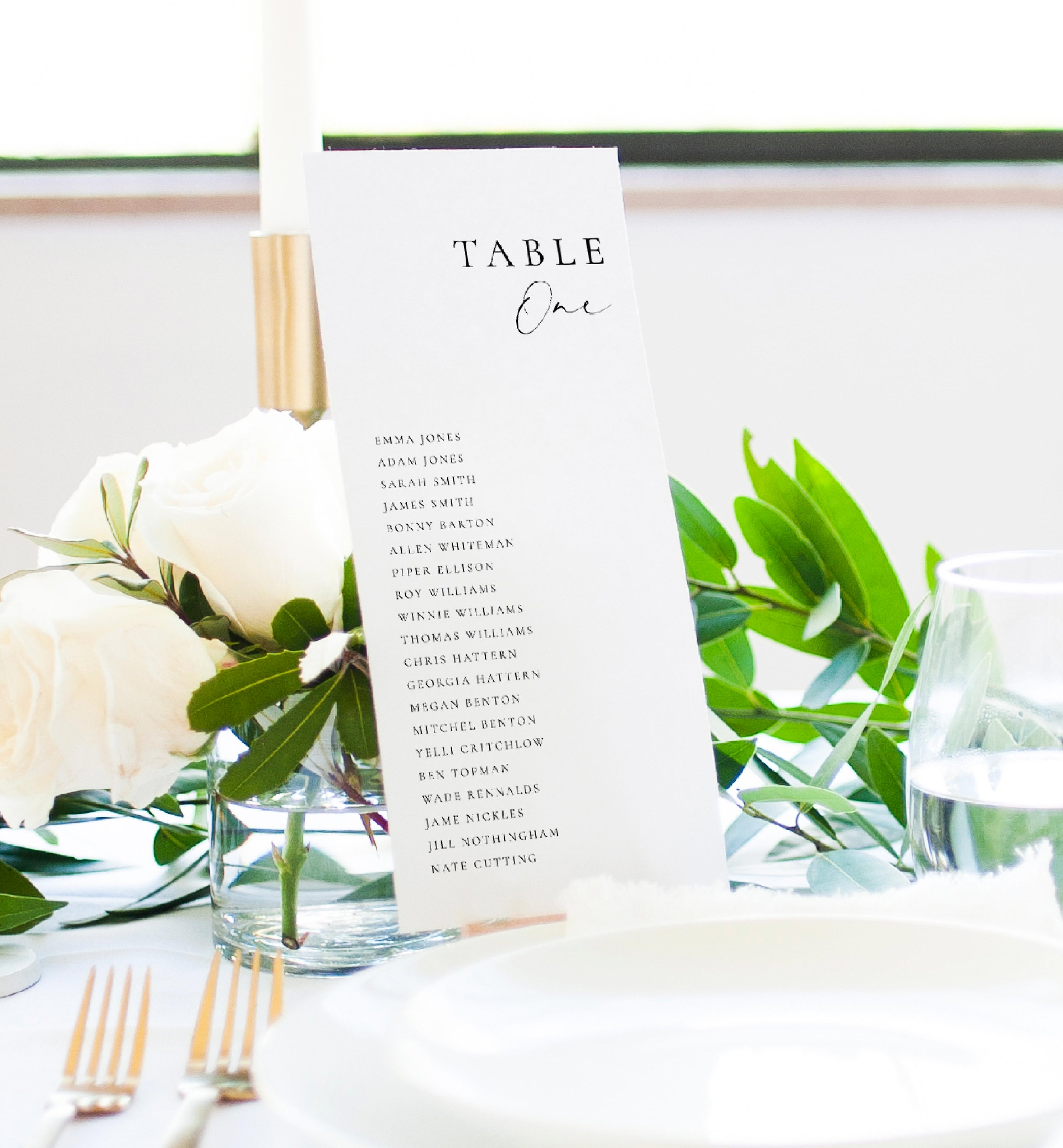 Ellesmere White | Printable Table Numbers Template – Black Bow Studio