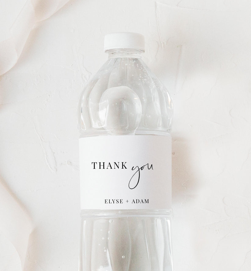 Estelle White | Printable Water Bottle Favour Labels Template – Black ...