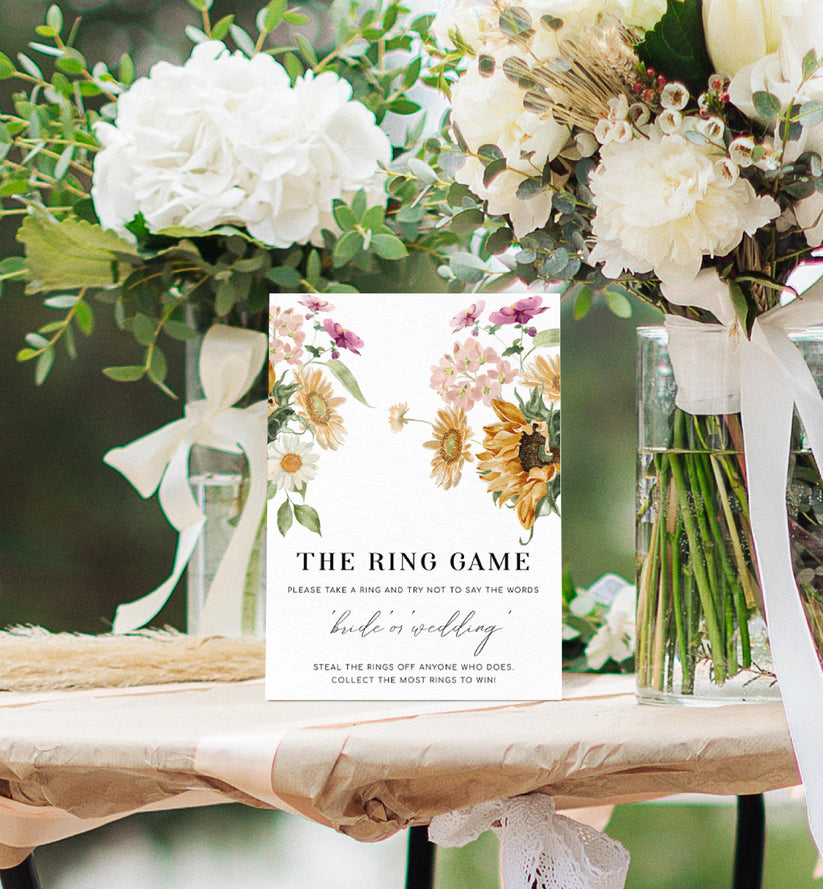 Mews Floral White | Printable The Ring Game Sign Template – Black Bow ...