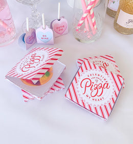 Stripe Pink | Printable Valentine Pizza Box Template – Black Bow Studio