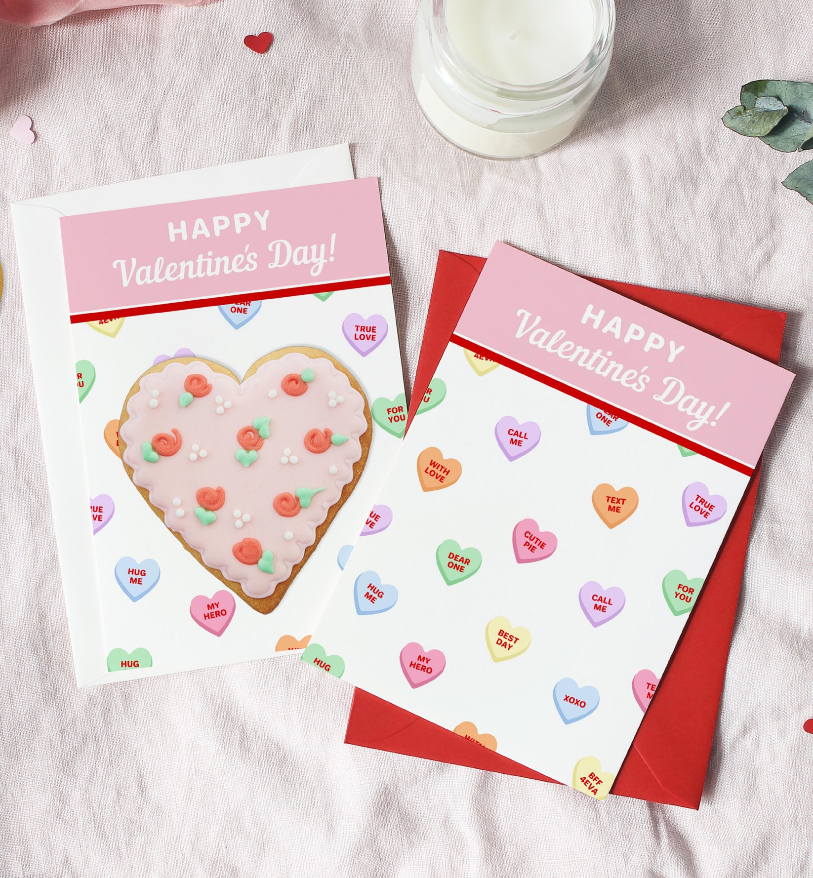 Convo Hearts White | Printable Sweetheart Valentine Cookie Card Templa ...