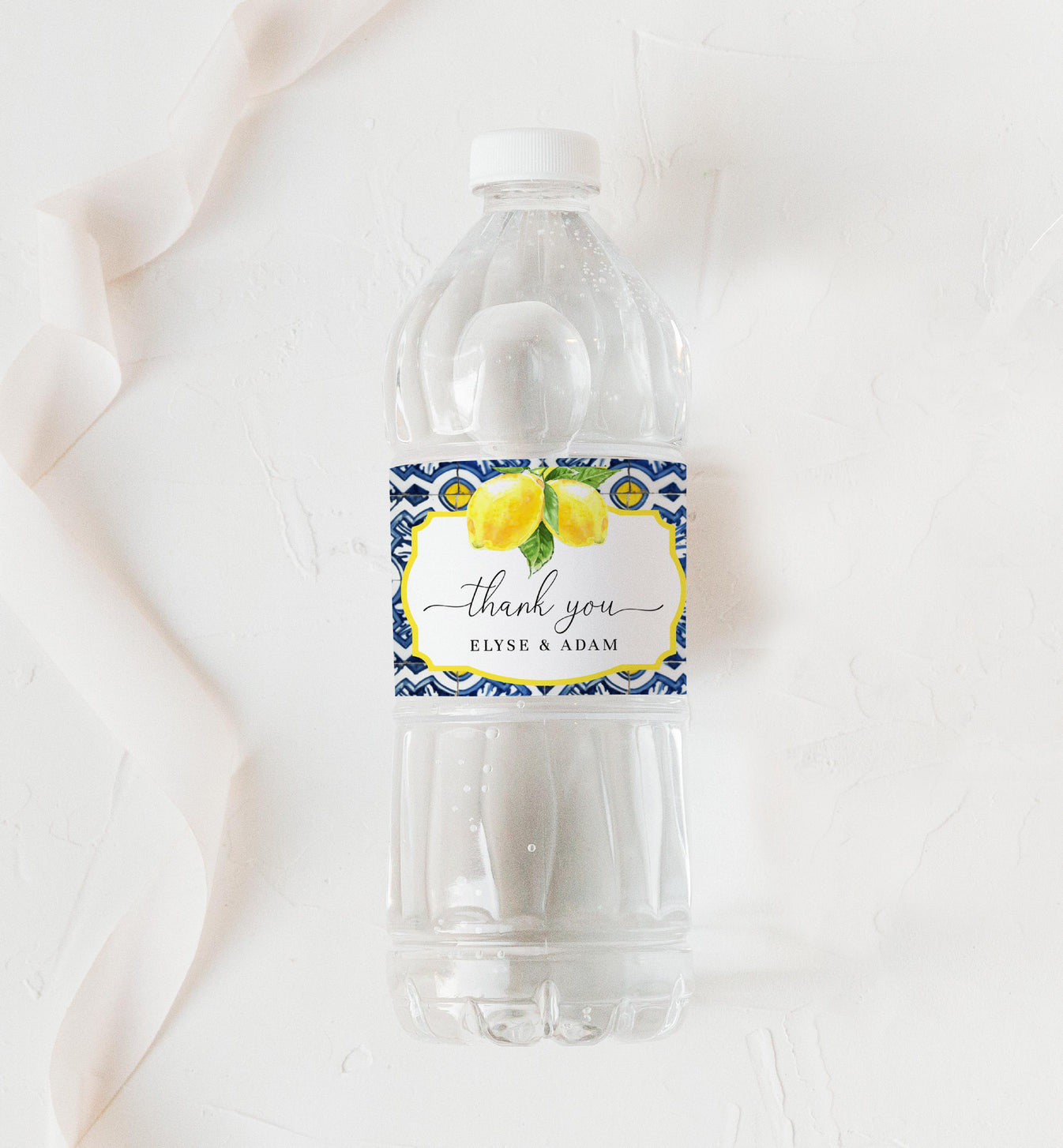 Positano Lemons | Printable Water Bottle Thank You Label Template ...
