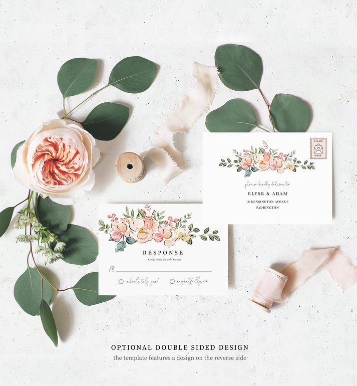 Cambridge Floral Multi | Printable Wedding Invitation Suite Template ...