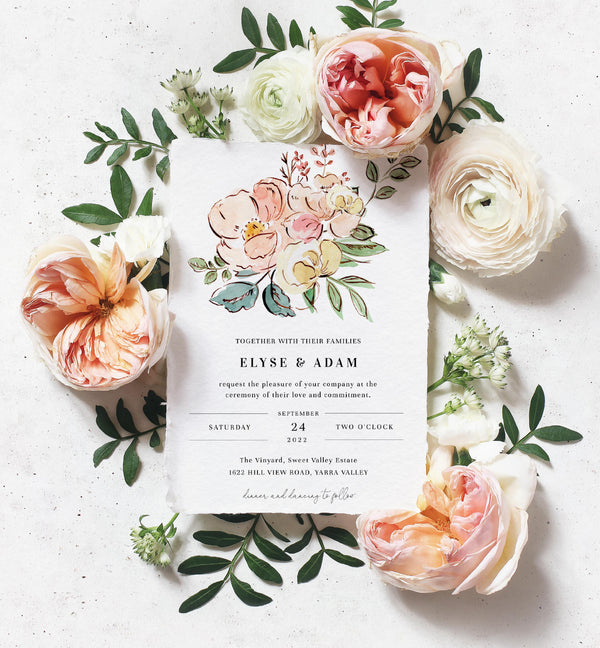 Cambridge Floral Multi | Printable Wedding Invitation Suite Template ...