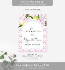 The Med Lemons Printable Welcome Sign – Black Bow Studio