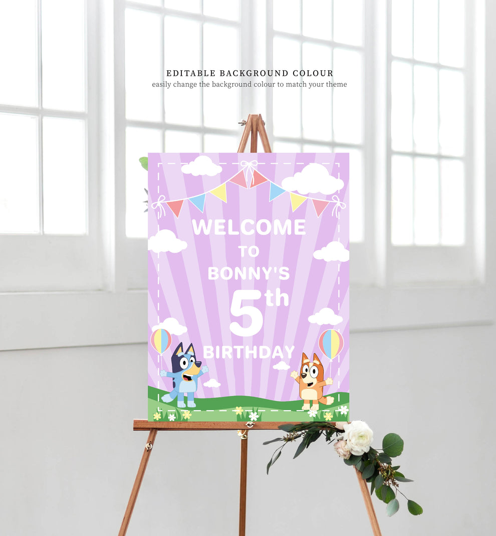 Ferras Blossom Blue Hydrangea Printable Welcome Sign – Black Bow Studio