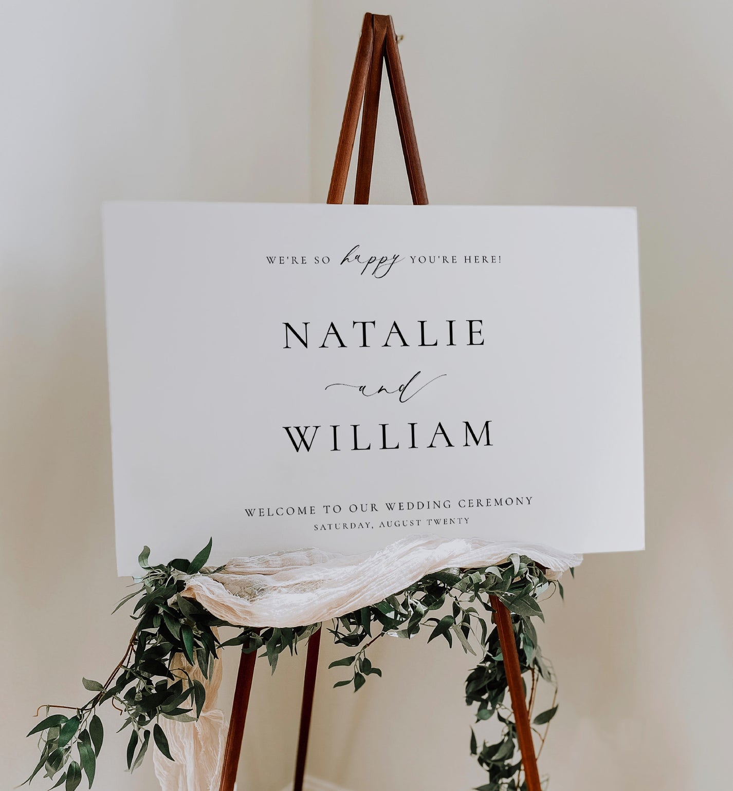 Ellesmere White | Printable Welcome Sign Template – Black Bow Studio