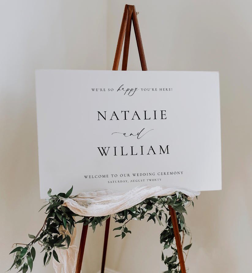 Ellesmere White | Printable Welcome Sign Template – Black Bow Studio