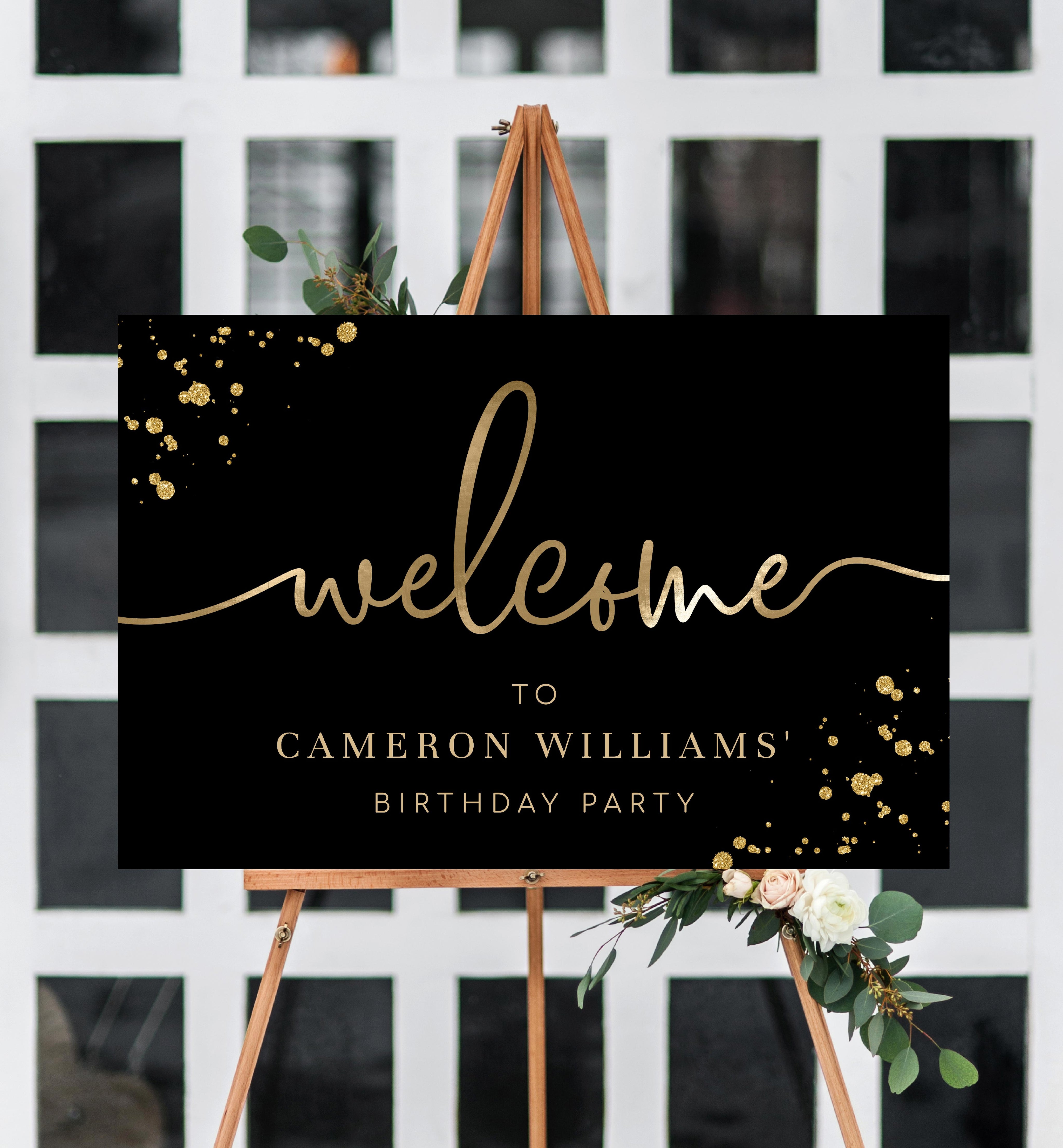 Paintly Black Gold | Printable Welcome Sign – Black Bow Studio